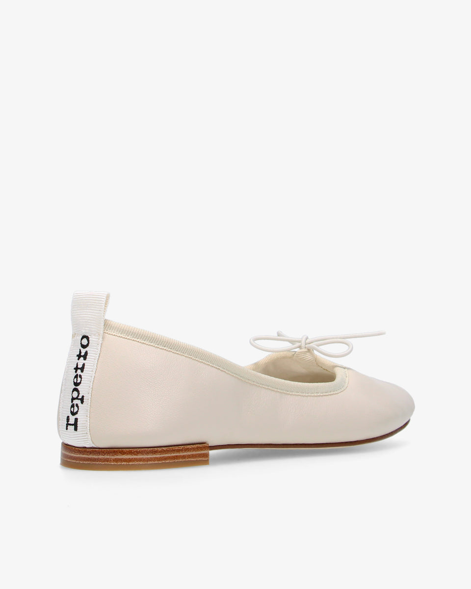Ballerines Garance - bout carré cuir Beige Swan | Repetto Paris