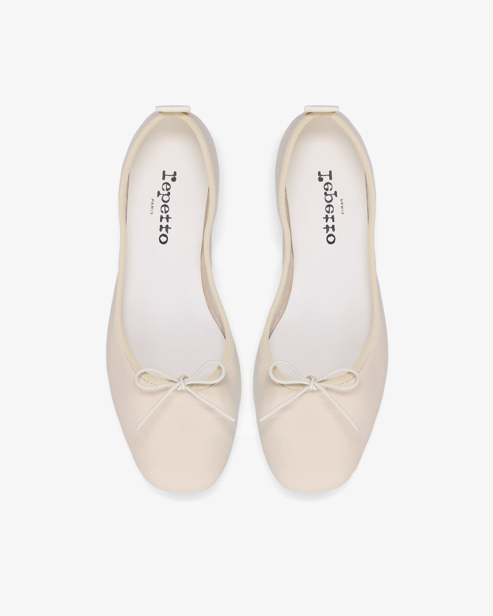 Ballerines Garance - bout carré cuir Beige Swan | Repetto Paris