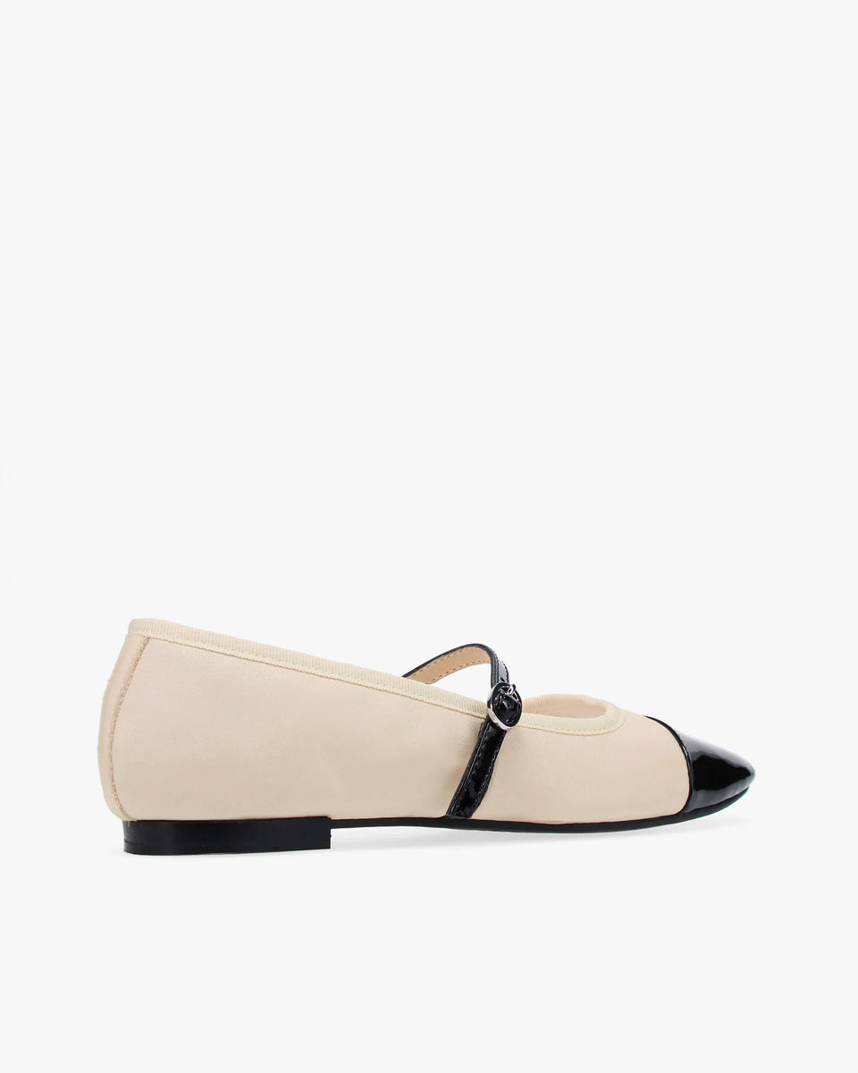 Georgiana Mary Janes Beige Swan Black | Repetto