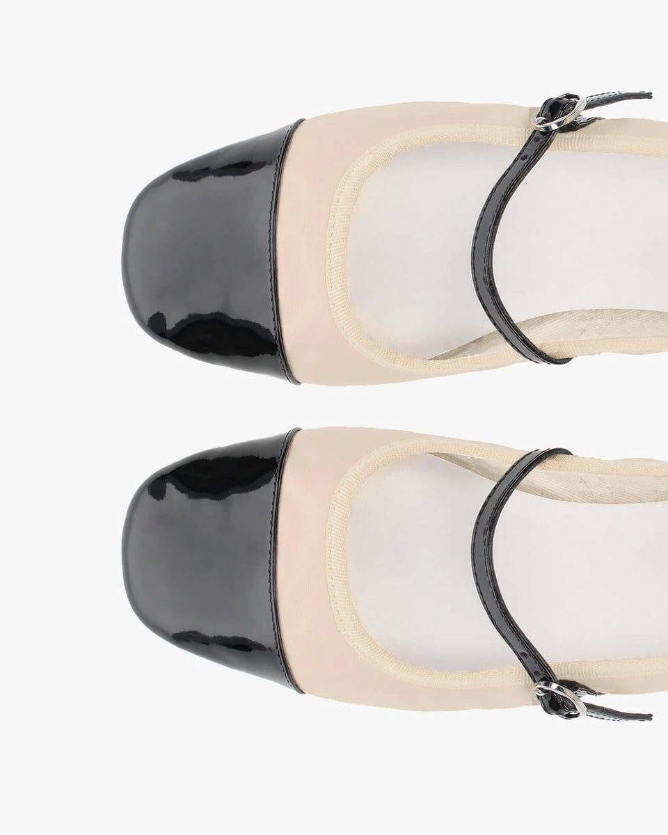 Georgiana Mary Janes Beige Swan Black | Repetto