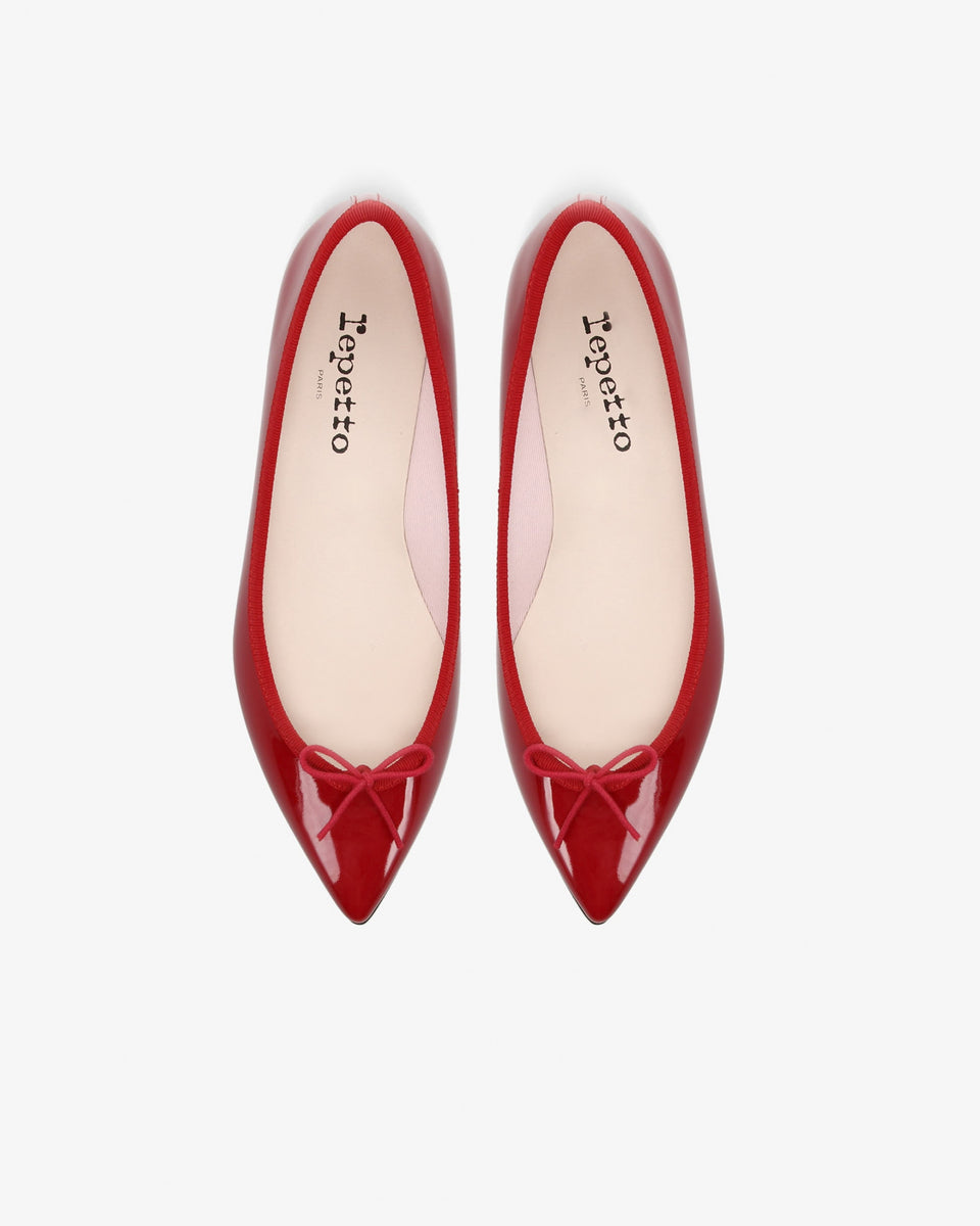Repetto Paris | Brigitte pointy toe ballerinas | Color Flammy red